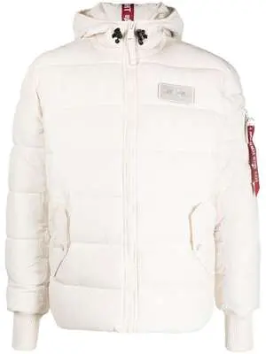 Alpha Industries Logo-patch Padded Jacket - White