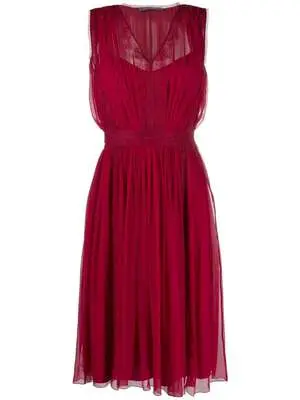 Alberta Ferretti Sleeveless Silk Midi Dress
