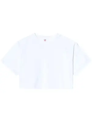 RE/DONE Cropped Short-sleeved T-shirt - White
