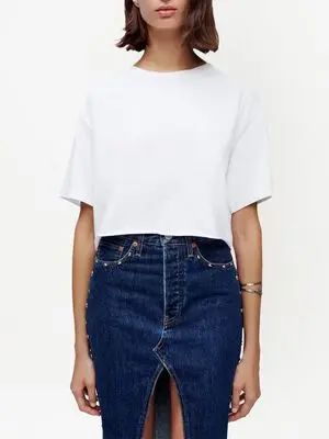 RE/DONE Cropped Short-sleeved T-shirt