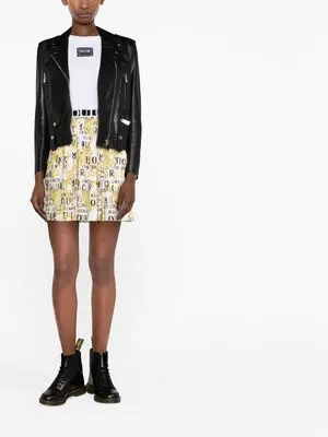 Versace Baroque-print Pleated Mini Skirt