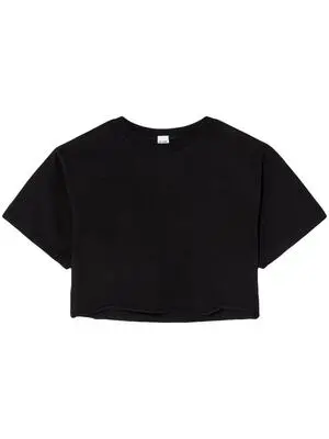 RE/DONE Cropped Short-sleeved T-shirt - Black