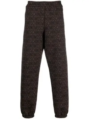 Moschino All-over Embroidered Logo Track Pants