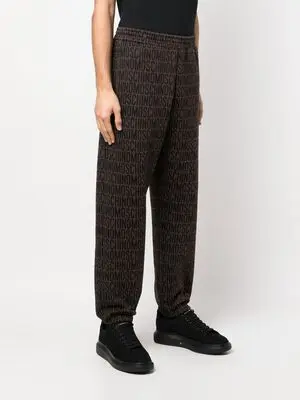 Moschino All-over Embroidered Logo Track Pants