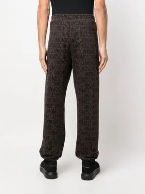 Moschino All-over Embroidered Logo Track Pants