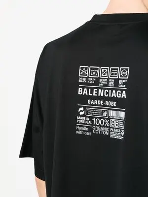 Balenciaga Care Label T-Shirt - Black | Editorialist