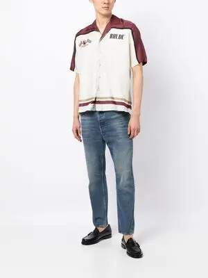 Rhude Graphic-print Silk Polo Shirt