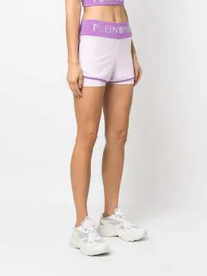 PLEIN SPORT Logo-waistband Jogging Shorts - Purple