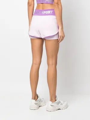 PLEIN SPORT Logo-waistband Jogging Shorts - Purple