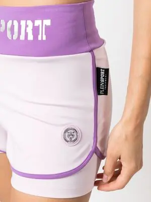 PLEIN SPORT Logo-waistband Jogging Shorts - Purple