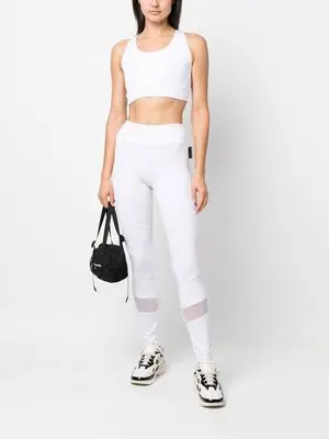 PLEIN SPORT Logo-waistband Leggings - White