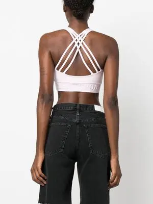 PLEIN SPORT Crossover-strap Sports Bra - Purple