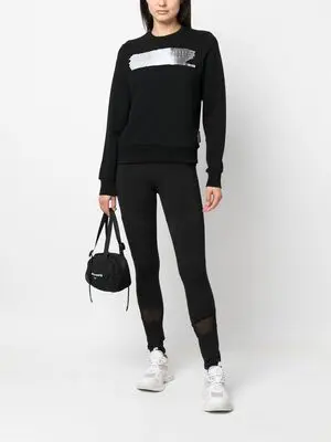 PLEIN SPORT Metallic-logo Cotton Sweatshirt - Black