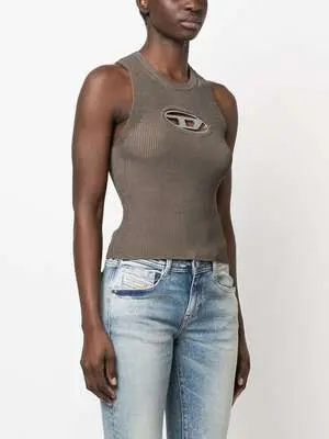 Diesel® M-Onerva Logo-Plaque Tank Top - Brown | Editorialist