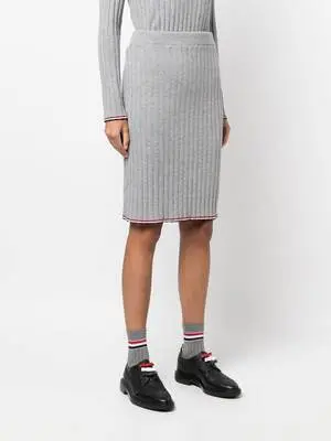 Thom Browne Ribbed-knit Cashmere Pencil Skirt