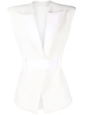 Balmain Padded-shoulder Belted Vest