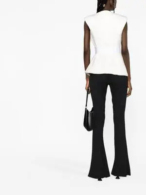 Balmain Padded-shoulder Belted Vest