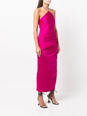 Simkhai Draped-front Embellished Midi Dress