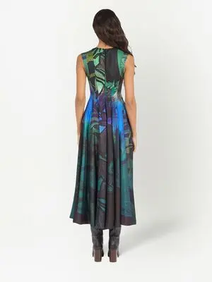 FERRAGAMO Sleeveless Graphic-print Long Dress