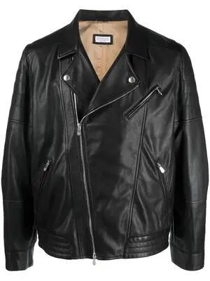 Brunello Cucinelli Leather Biker Jacket