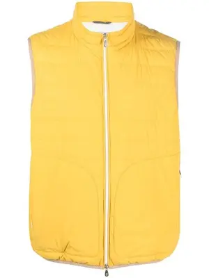 Brunello Cucinelli Feather-down Padded Gilet - Yellow