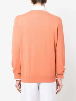 Brunello Cucinelli V-neck Cashmere Jumper - Orange
