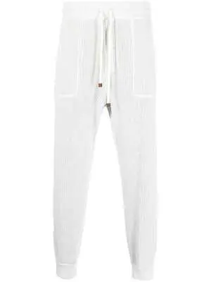 Brunello Cucinelli Drawstring-waist Cotton Track Pants - Grey