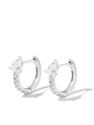 ANITA KO 18kt White Gold Diamond Hoop Earrings - Silver