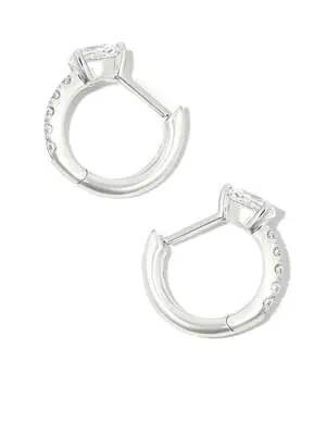 ANITA KO 18kt White Gold Diamond Hoop Earrings - Silver