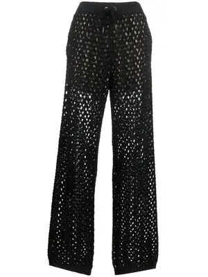 Brunello Cucinelli Open-knit Wide-leg Trousers