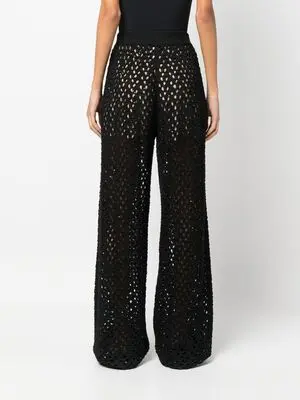 Brunello Cucinelli Open-knit Wide-leg Trousers
