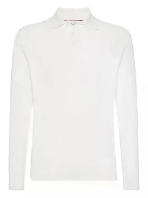 Brunello Cucinelli Knitted Polo Jumper - White