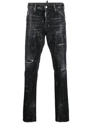 Dsquared2 Crystal-embellished Straight-leg Jeans