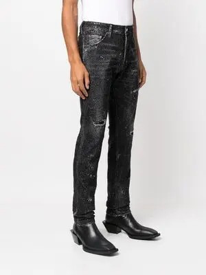 Dsquared2 Crystal-embellished Straight-leg Jeans