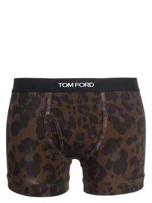 TOM FORD Logo Waistband Boxer Briefs - Brown