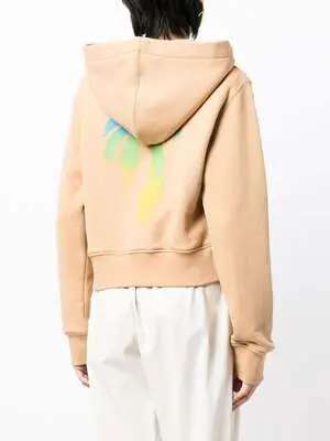 Palm Angels Embroidered Logo Zip-up Hoodie
