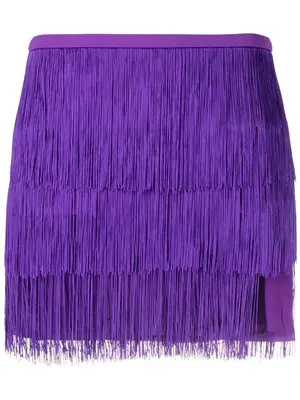 Pinko Fringe-detail Miniskirt - Purple