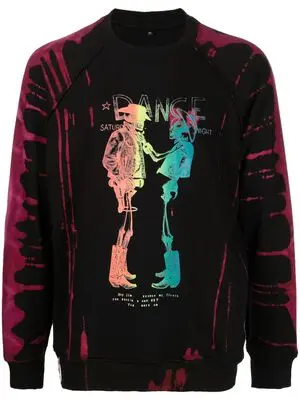STAIN SHADE X Hiroshi Fujiwara Skeleton-print Sweatshirt - Black