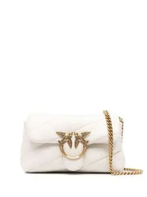Pinko Love Baby Puff Leather Crossbody Bag - White