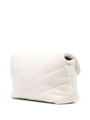 Pinko Love Baby Puff Leather Crossbody Bag - White