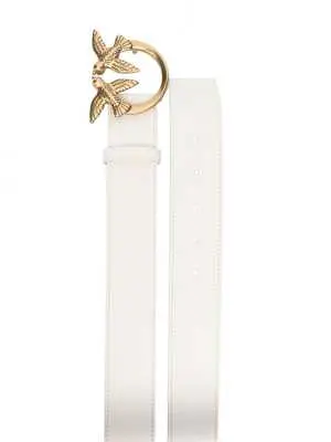 Pinko Love Bird Leather Belt - White