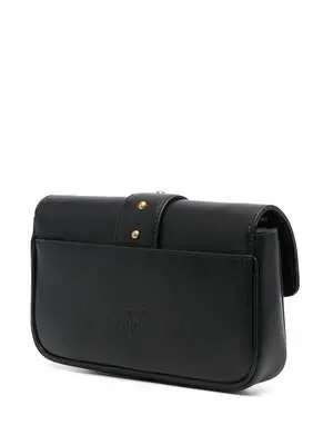 Pinko Love One Pocket Leather Crossbody Bag - Black