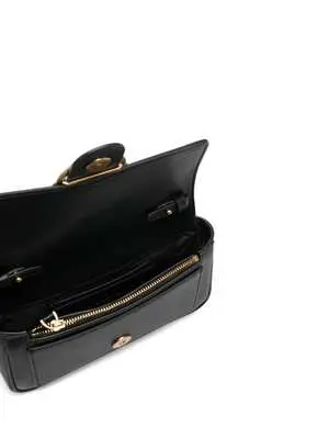 Pinko Love One Pocket Leather Crossbody Bag - Black
