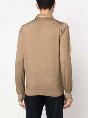LARDINI Long-sleeve Polo Shirt - Neutrals