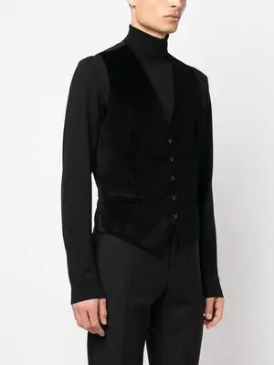 Tagliatore Single-breasted Panelled Waistcoat - Black