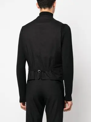 Tagliatore Single-breasted Panelled Waistcoat - Black