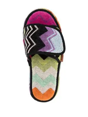 Missoni Striped Touch-strap Slippers