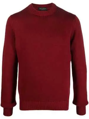DELL'OGLIO Round-neck Knit Jumper - Red
