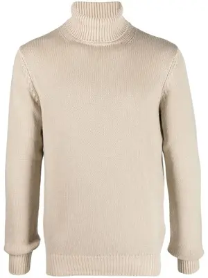 DELL'OGLIO Roll-neck Knit Jumper - Neutrals
