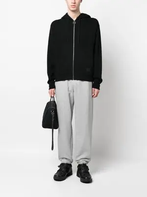 WOOYOUNGMI Jersey-knit Drawstring Zipped Hoodie